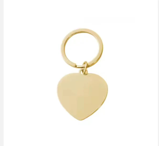 Gold Heart Keychain – Embroidery and Engraving Concepts