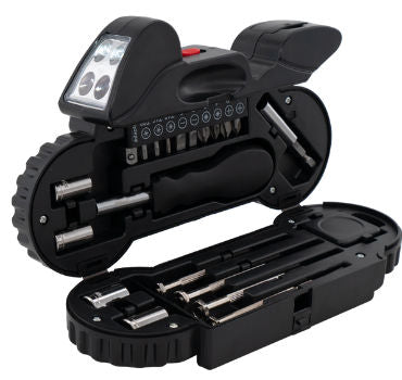 Motorcycle Tool Kit with Flashlight – Embroidery and Engraving Concepts