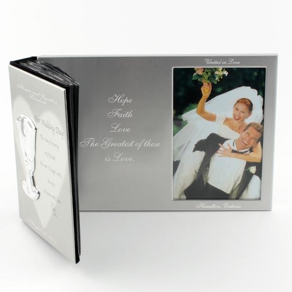 "Our Wedding Day" Photo Frame with Album – Embroidery and Engraving ...