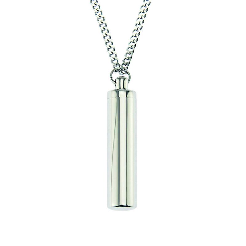 Stainless steel cylinder ash pendant – Embroidery and Engraving Concepts